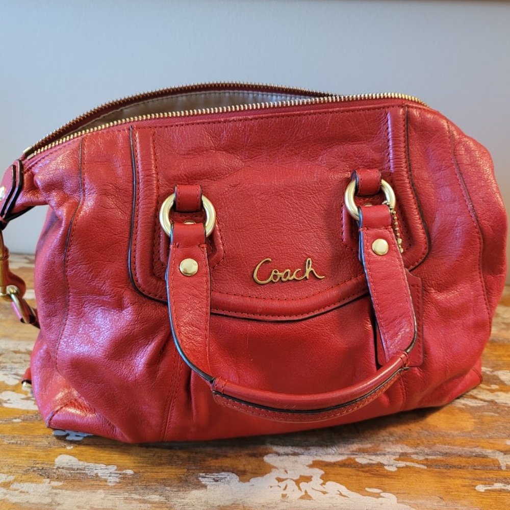 Coach Ashley Burnt Red Hand Bag - Gem